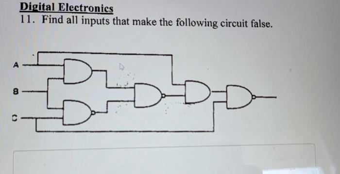 Solved Digital Electronics 11. Find all inputs that make the | Chegg.com
