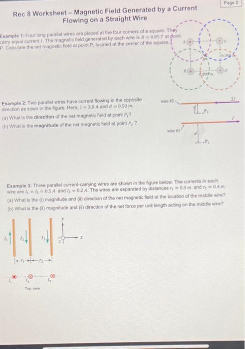 Solved Rec 8 Worksheet - Magnetic Field Generated by a | Chegg.com