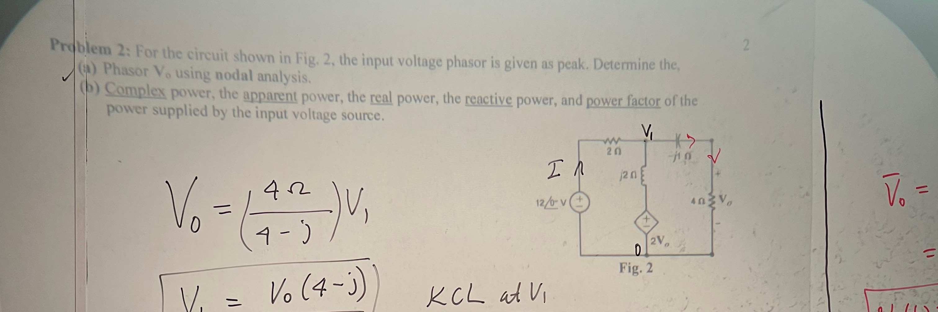 Solved Pryblem 2: For the circuit shown in Fig. 2, ﻿the | Chegg.com