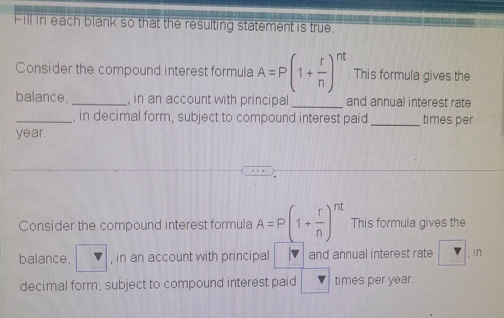 Solved Fill in each blank so that the resulting statement is | Chegg.com