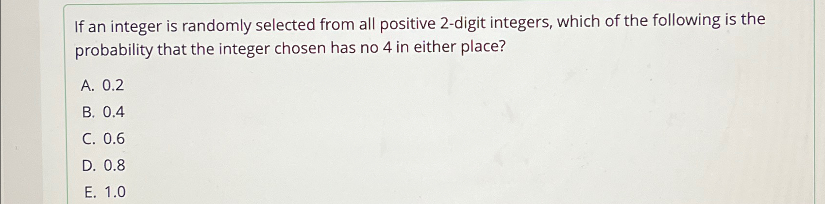 Solved If an integer is randomly selected from all positive | Chegg.com