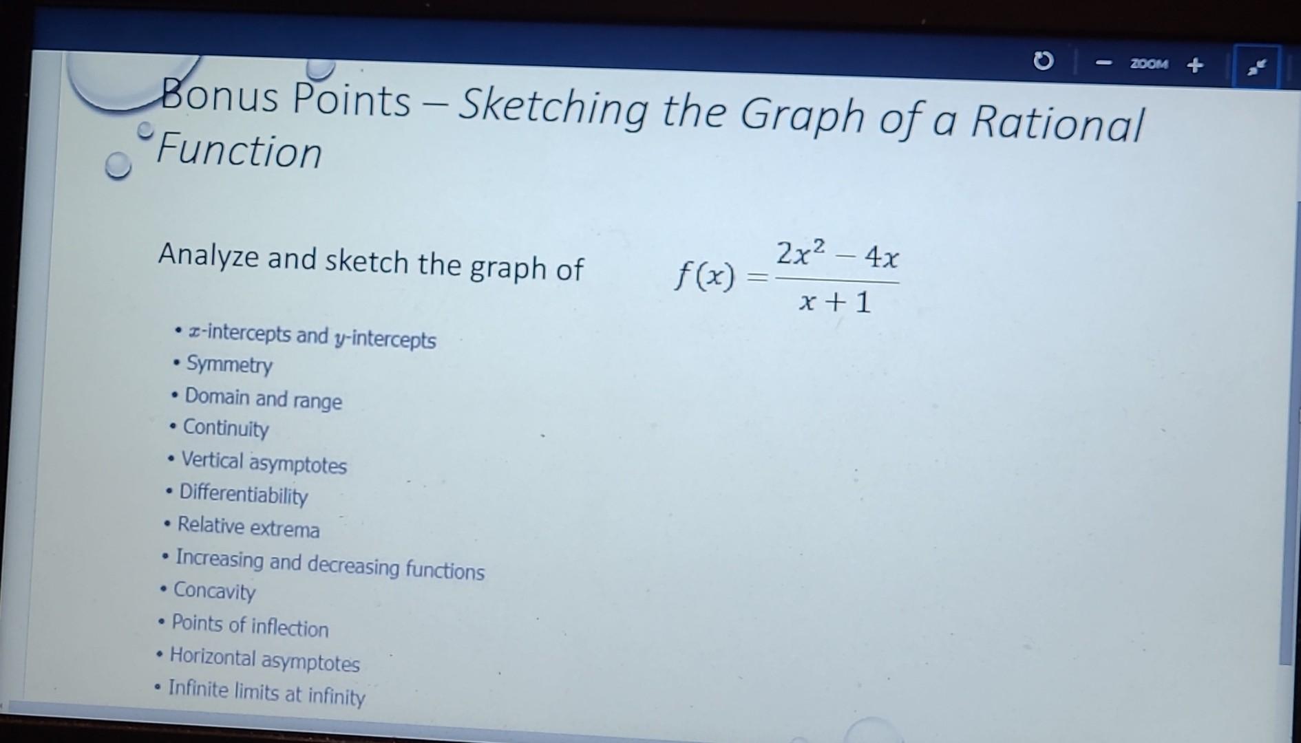 Solved Bonus Points - Sketching the Graph of a Rational ∘ | Chegg.com