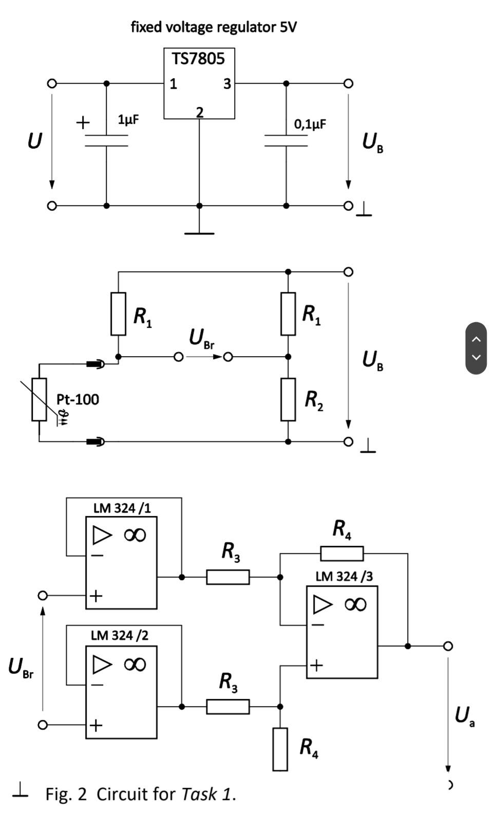Solved fixed voltage regulator 5 V ⊥ Fig. 2 Circuit tor Task | Chegg.com