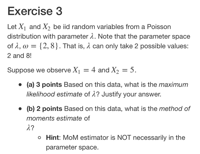 Solved Exercise 3 Let X1 and X2 be iid random variables from | Chegg.com