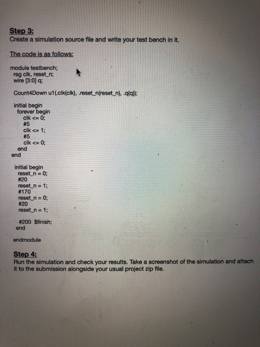 Solved We will be implementing a 4 bit down counter using D | Chegg.com