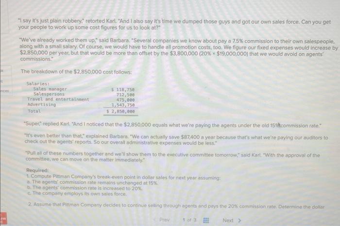 Pittman Company is a small but growing manufacturer | Chegg.com