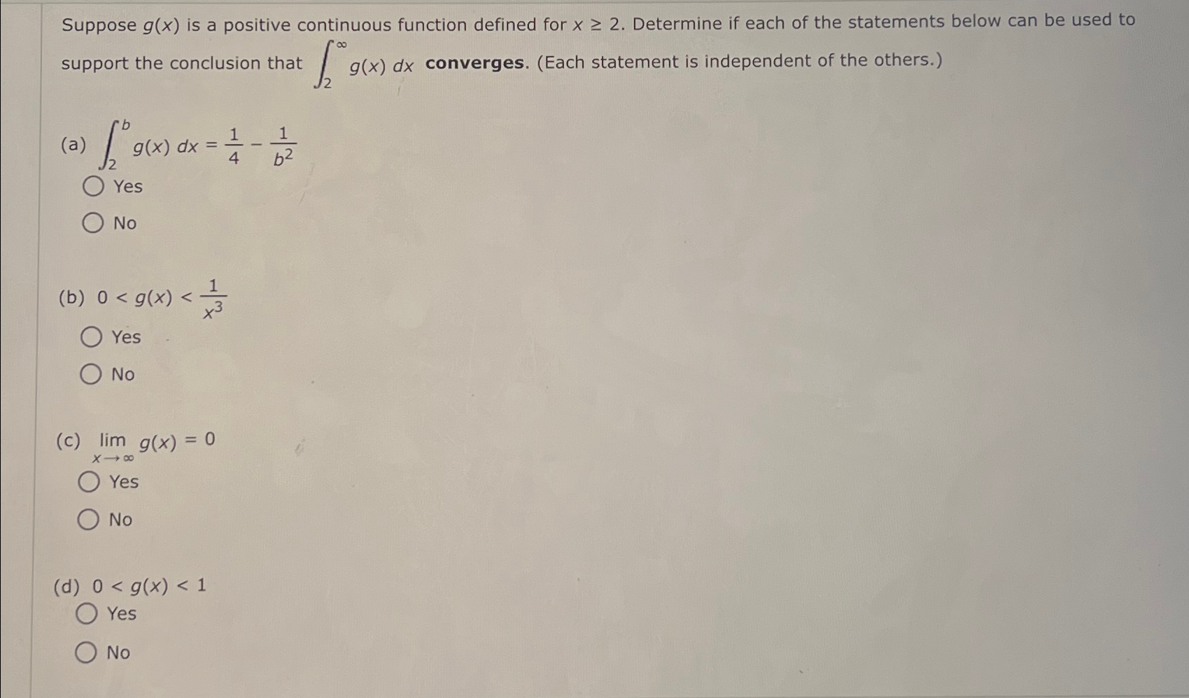 Solved Suppose g(x) ﻿is a positive continuous function | Chegg.com