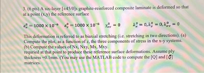 Solved 3. (6 pts) A six-layer [±45/0]s graphite-reinforced | Chegg.com