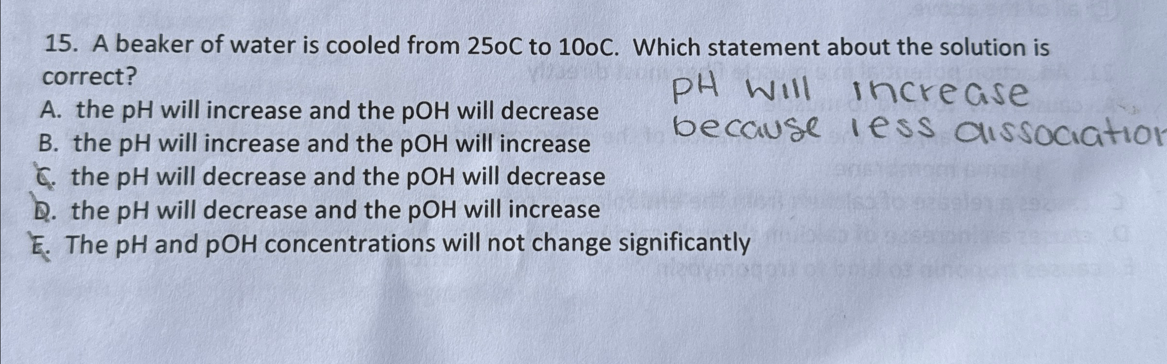 Solved A beaker of water is cooled from 250C ﻿to 10oC. | Chegg.com