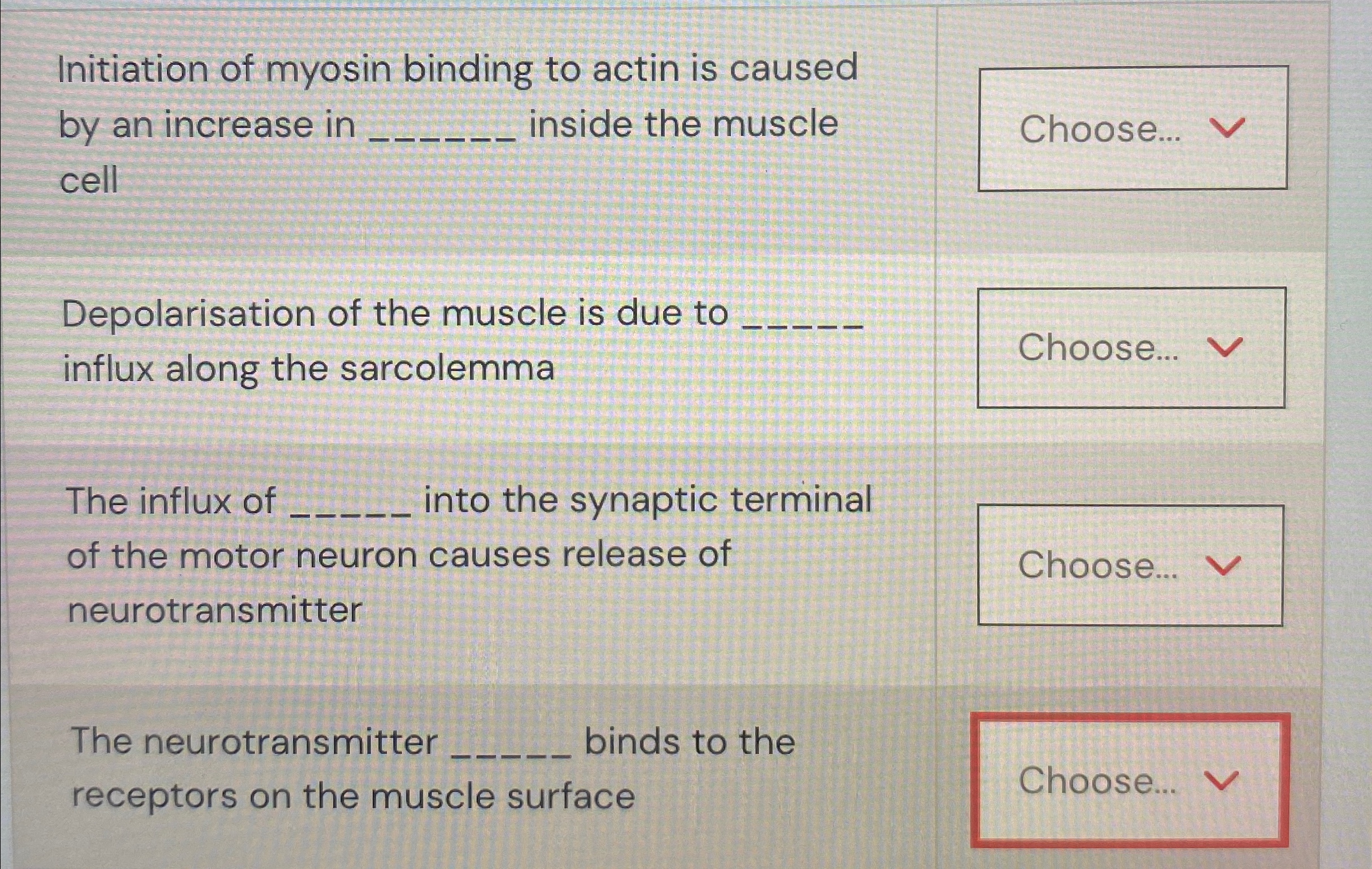 Solved Initiation of myosin binding to actin is caused by an | Chegg.com