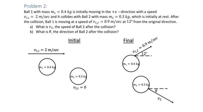 Solved Two balls collide elastically. One ball has a mass | Chegg.com