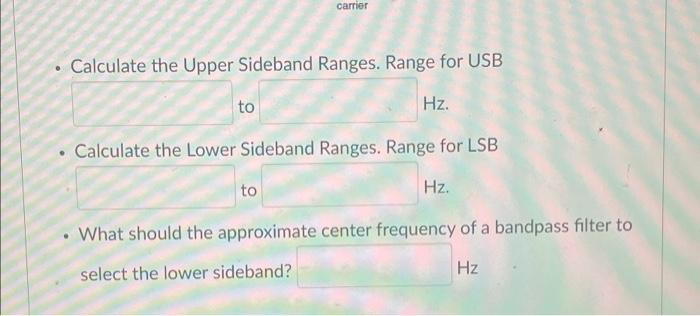 Solved An SSB transmitter using the filter method as shown | Chegg.com