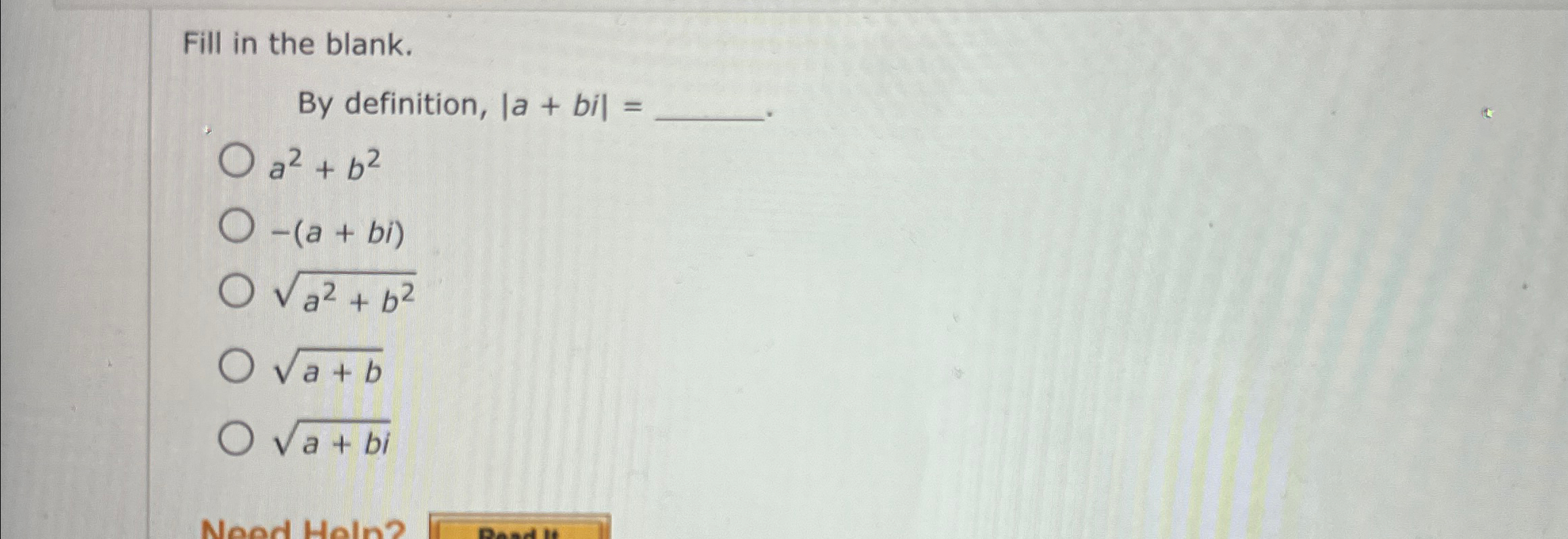 Solved Fill in the blank.By definition, | Chegg.com