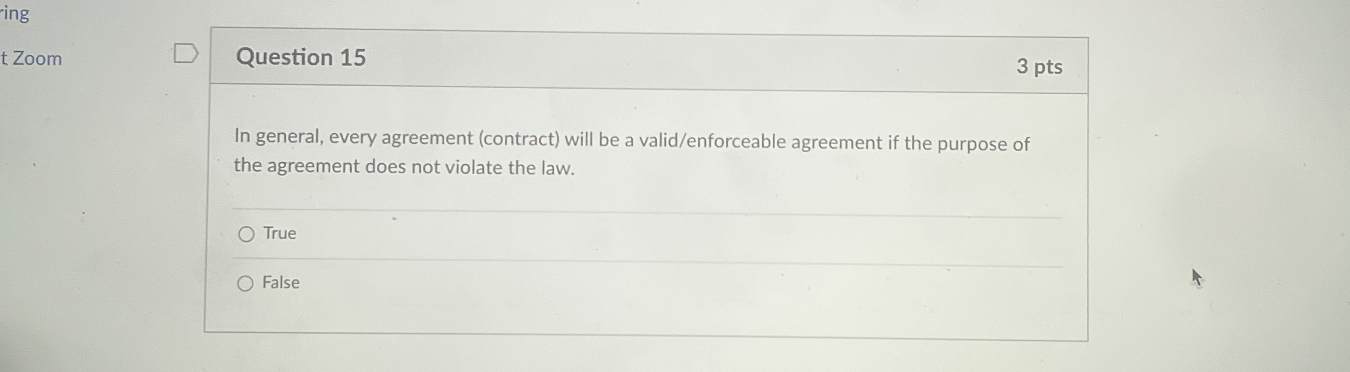 Solved ingt ZoomQuestion 153 ﻿ptsIn general, every agreement | Chegg.com