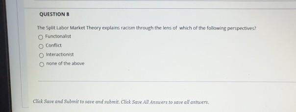 Solved QUESTIONS The Split Labor Market Theory explains | Chegg.com