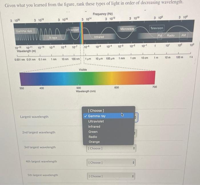 Solved Given what you learned from the figure, rank these | Chegg.com