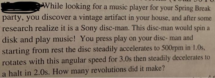 Solved disk and play music! You press play on your disc- man | Chegg.com