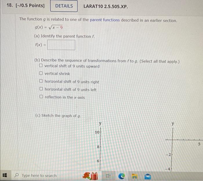 Solved Write an equation for the function whose graph is | Chegg.com