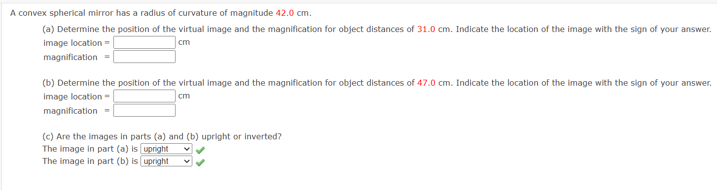 Solved A convex spherical mirror has a radius of curvature | Chegg.com