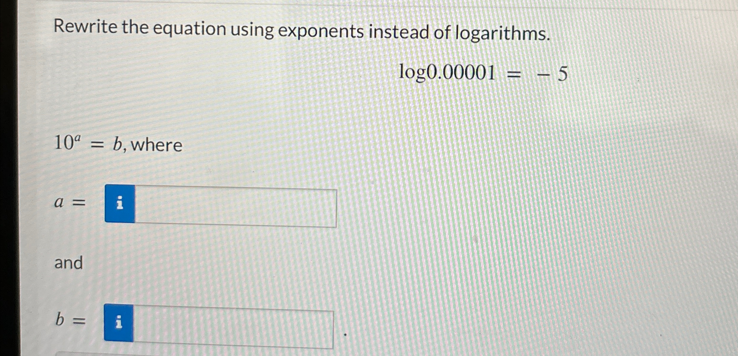 Solved Rewrite the equation using exponents instead of | Chegg.com