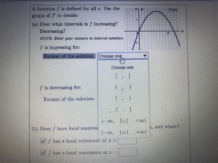 Solved DIV I'm) H A function f is defined for all o. Use the | Chegg.com