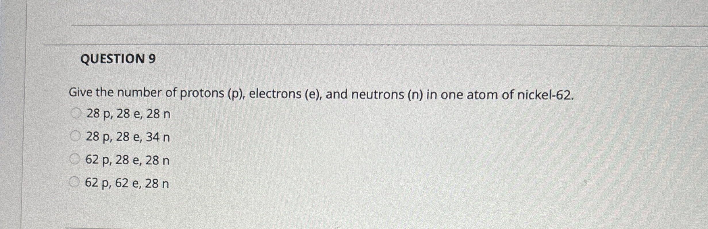 Solved QUESTION 9Give the number of protons (p), ﻿electrons | Chegg.com