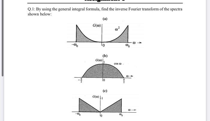 Solved Q.1: By using the general integral formula, find the | Chegg.com