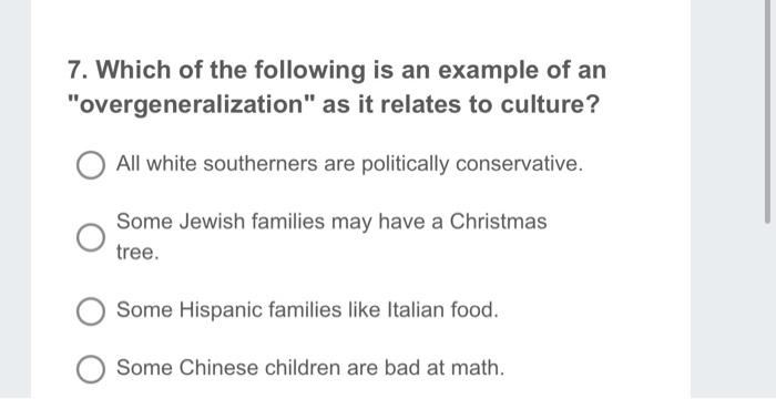 Solved 7. Which of the following is an example of an | Chegg.com