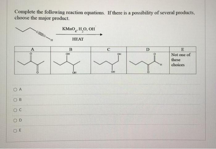 Solved Complete the following reaction equations. If there | Chegg.com