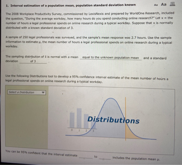 Solved 1. Interval estimation of a population mean, | Chegg.com