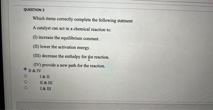 Solved Which items correctly complete the following statment | Chegg.com