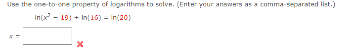 Solved Use the one-to-one property of logarithms to solve. | Chegg.com