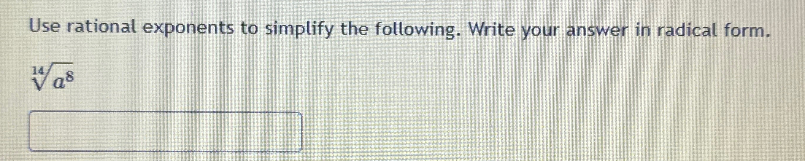 Solved Use rational exponents to simplify the following. | Chegg.com