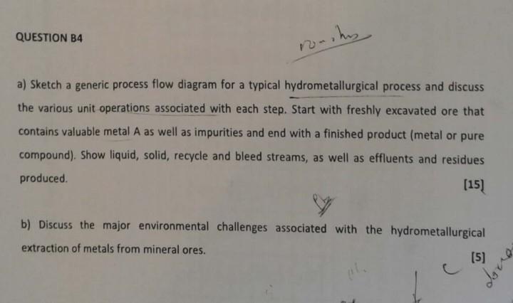 Solved a) Sketch a generic process flow diagram for a | Chegg.com