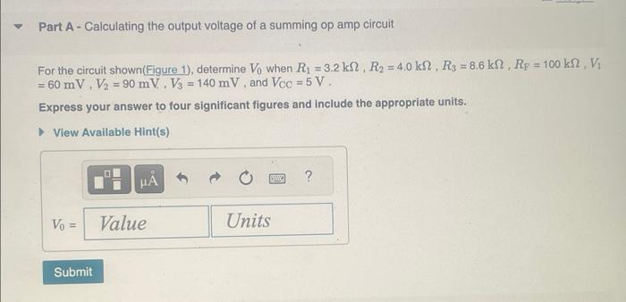 Solved Learning Goal: To analyze op amps that sum different | Chegg.com