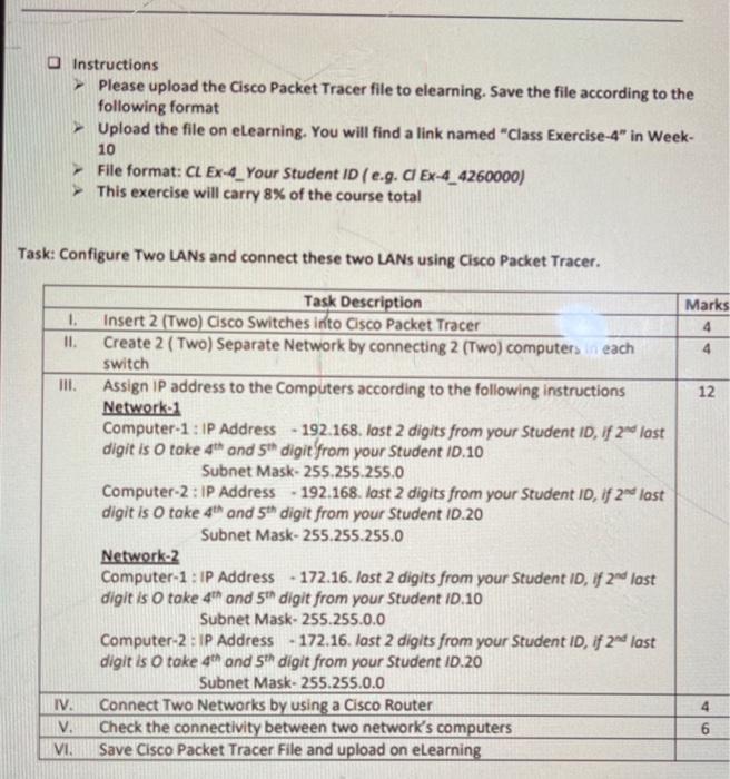 Solved Instructions Please upload the Cisco Packet Tracer | Chegg.com