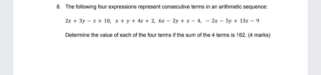 Solved The following four expressions represent consecutive | Chegg.com