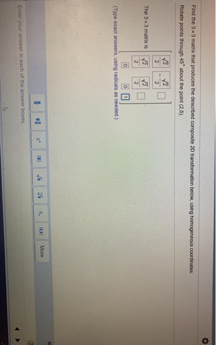 Solved Find the 3 x 3 matrix that produces the described | Chegg.com