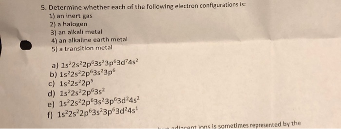 Solved 5. Determine whether each of the following electron | Chegg.com