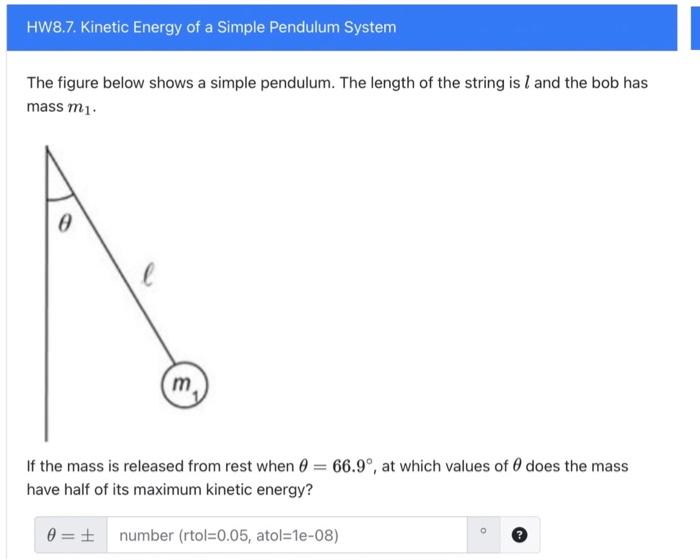 Solved The figure below shows a simple pendulum. The length | Chegg.com