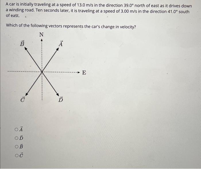 Solved A car is initially traveling at a speed of 13.0 m/s | Chegg.com