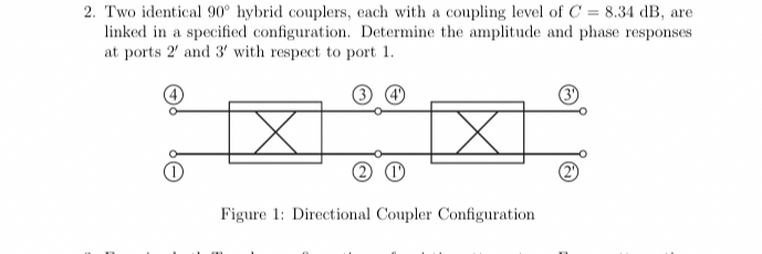 Solved Two identical 90° ﻿hybrid couplers, each with a | Chegg.com