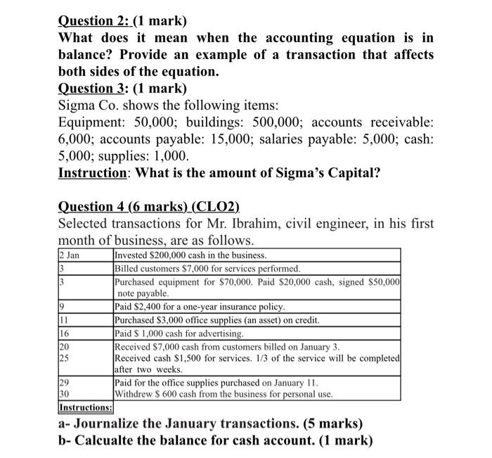 Solved Part 1 (10 marks) (CLO1) Question 1: (2 marks) 1- | Chegg.com Solved Part 1 (10 marks) (CLO1) Question 1: (2 marks) 1- | Chegg.com