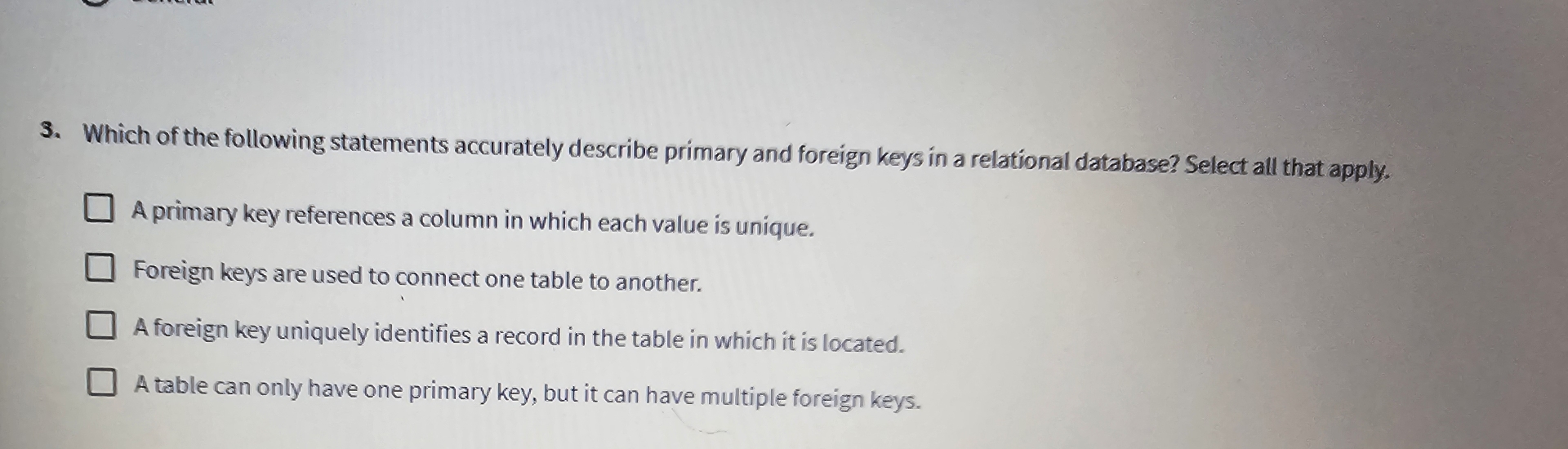 Solved Which of the following statements accurately describe | Chegg.com