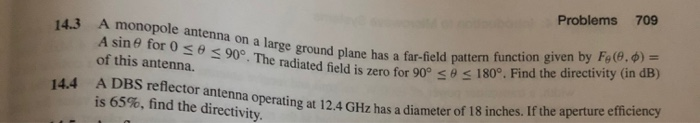 Solved 143 Problems 709 A monopole antenna on a large ground | Chegg.com