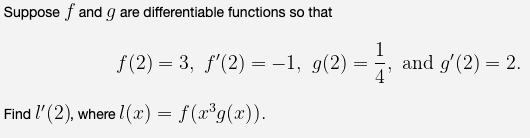 Solved Suppose f and g are differentiable functions so that | Chegg.com