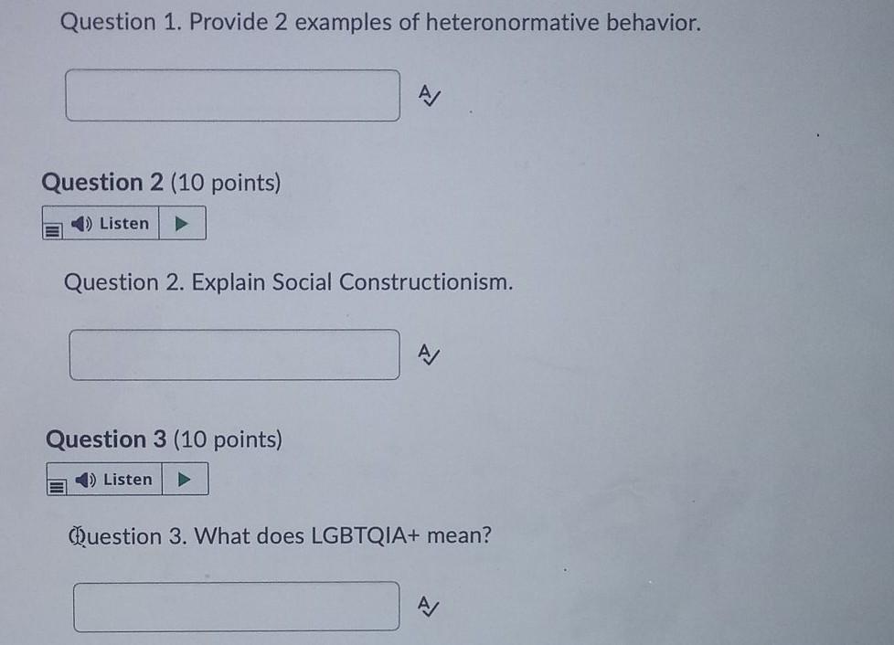 Solved Question 1. Provide 2 examples of heteronormative | Chegg.com