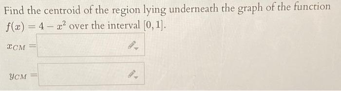 Solved Find the centroid of the region lying between the | Chegg.com