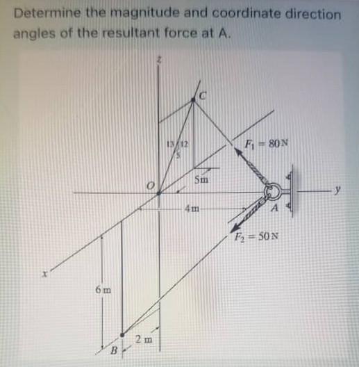 Solved determine the magnitude and coordinate direction | Chegg.com