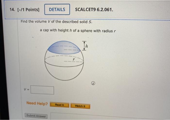 Solved 11. [-/1 Points] DETAILS SCALCET9 6.2.036. Three | Chegg.com